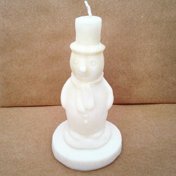 Snowman Candle Christmas Candle Snowman Pillar Candle - Etsy