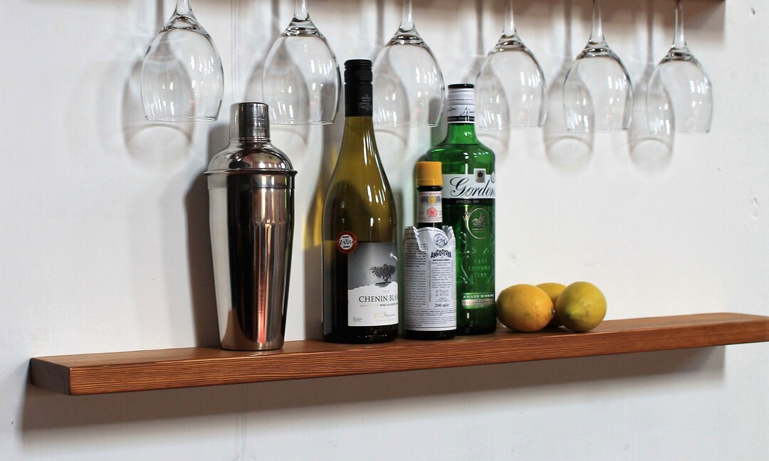 Floating Plank Shelf, Mantle Shelf, Storage Rack for Home-bar, Rustic ...