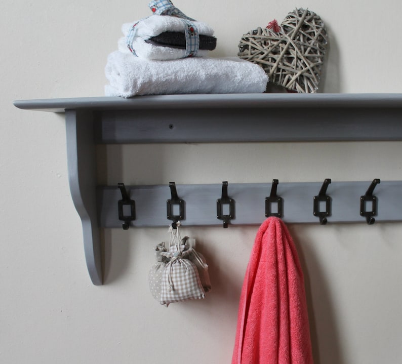 Shelf With Coat Hooks for Hallway - Etsy UK