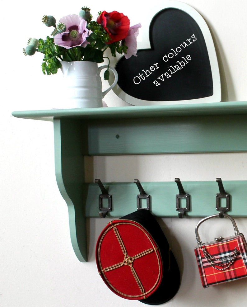 Shelf With Coat Hooks for Hallway - Etsy UK