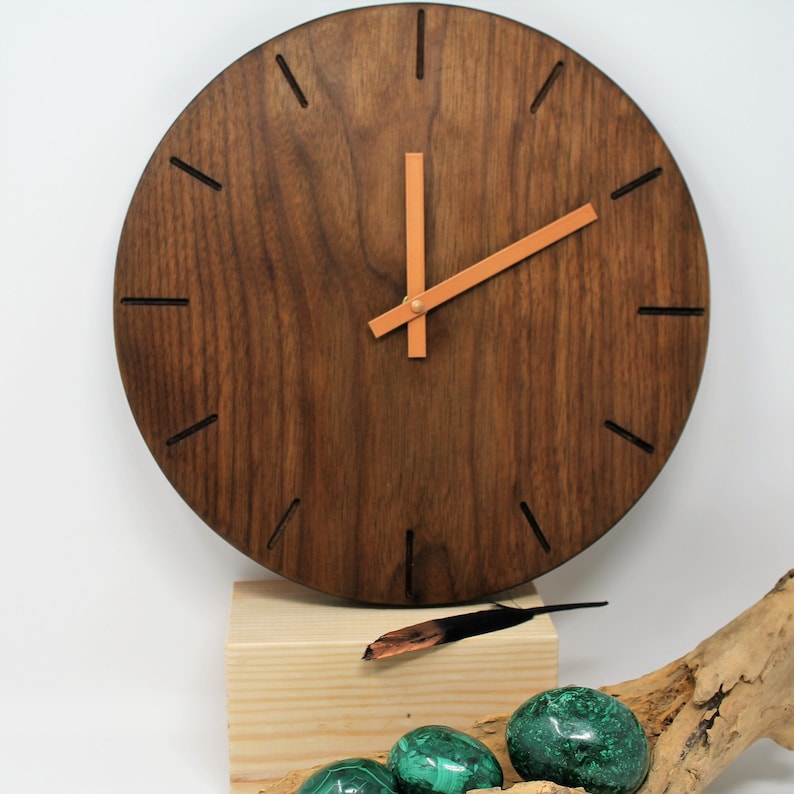 Dark Wood Wall Clock - Etsy