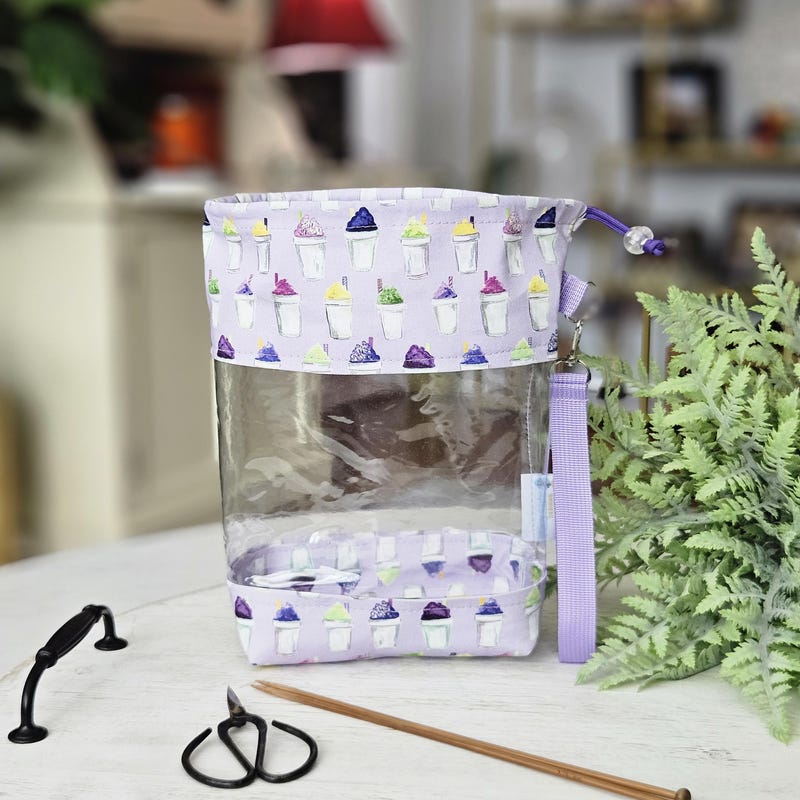 Purple Vinyl Project Bag - Etsy