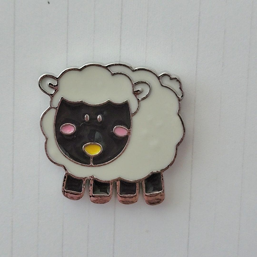 Sheep Lamb Hard Enamel Pin, Sheep Pin, Crafters Knitters Crocheters ...