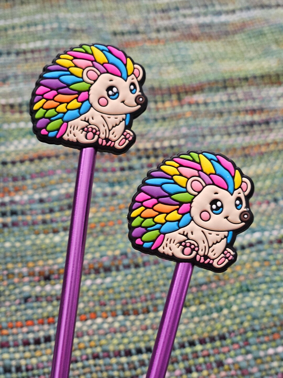 Colorful Hedgehog Needle Stopper Protector - Set of 2 Needle Point ...
