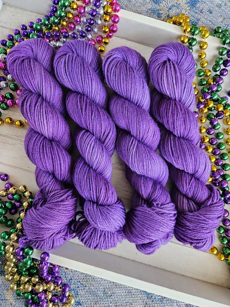 Mardi Gras Purple - DK 100% Superwash Yarn | Bright Tonal Hand Dyed ...