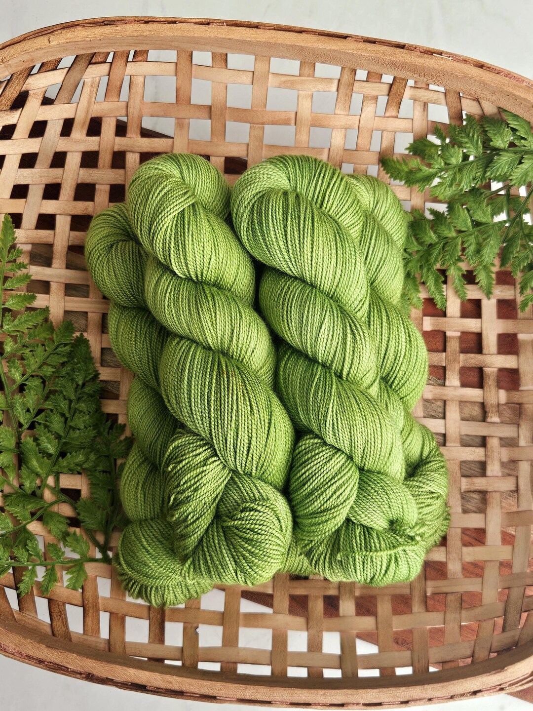 Wasabi Green - Deluxe Hi-twist Sock Yarn | Semi Solid Tonal Hand Dyed Yarn | Fingering Weight ...