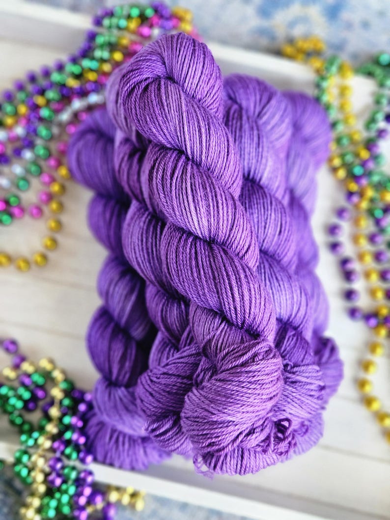 Mardi Gras Purple - DK 100% Superwash Yarn | Bright Tonal Hand Dyed ...