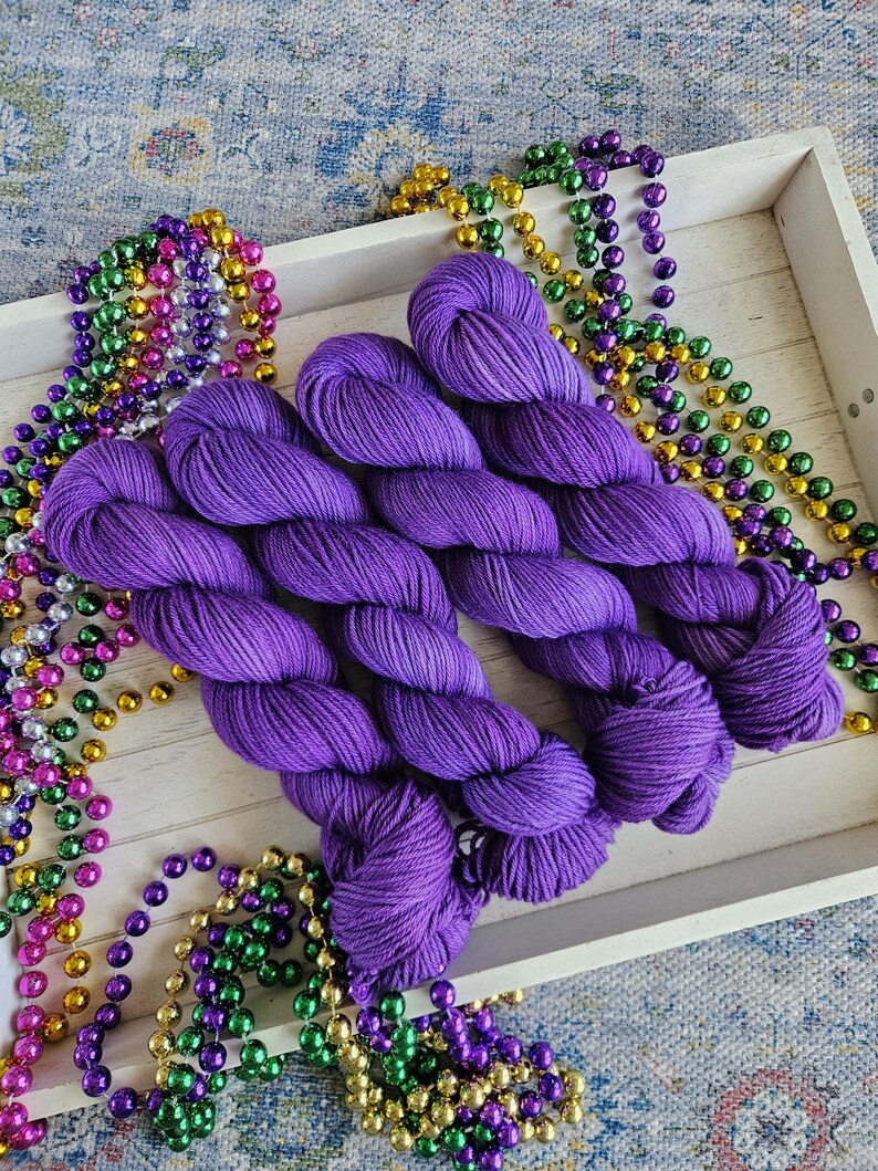 Mardi Gras Purple - DK 100% Superwash Yarn | Bright Tonal Hand Dyed ...