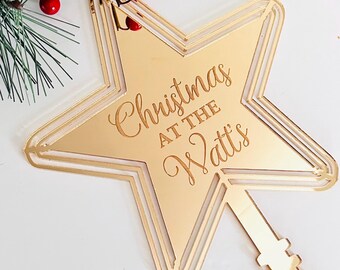 Baby First Christmas Tree Topper, Custom Photo Star Ornament ...