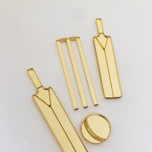Cricket Theme Charm Set Acrylic , Acrylic Cake Charms, Personalised ...