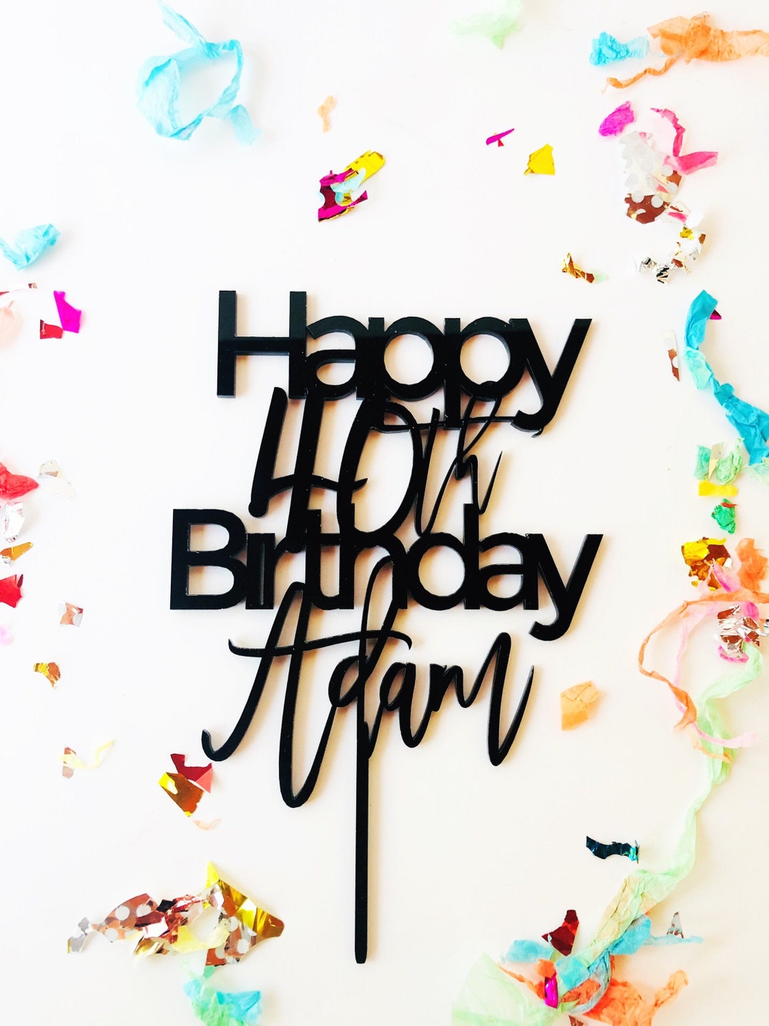 Custom Name Age Acrylic Cake Topper Any Number Cake Topper Milestone