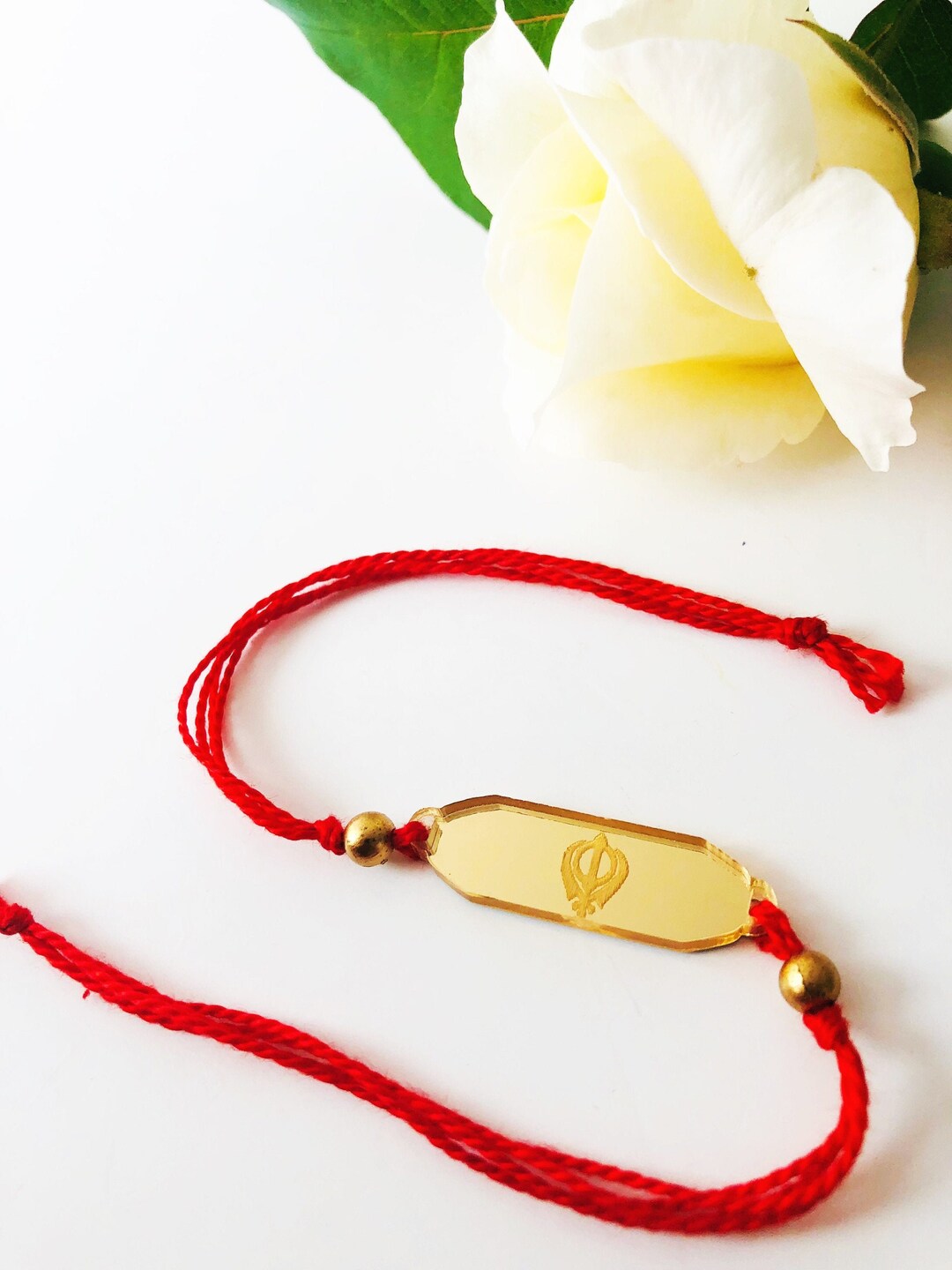 Personalised Khanda Rakhi: Gold Acrylic Rakhri, Hindu Festival - Etsy UK