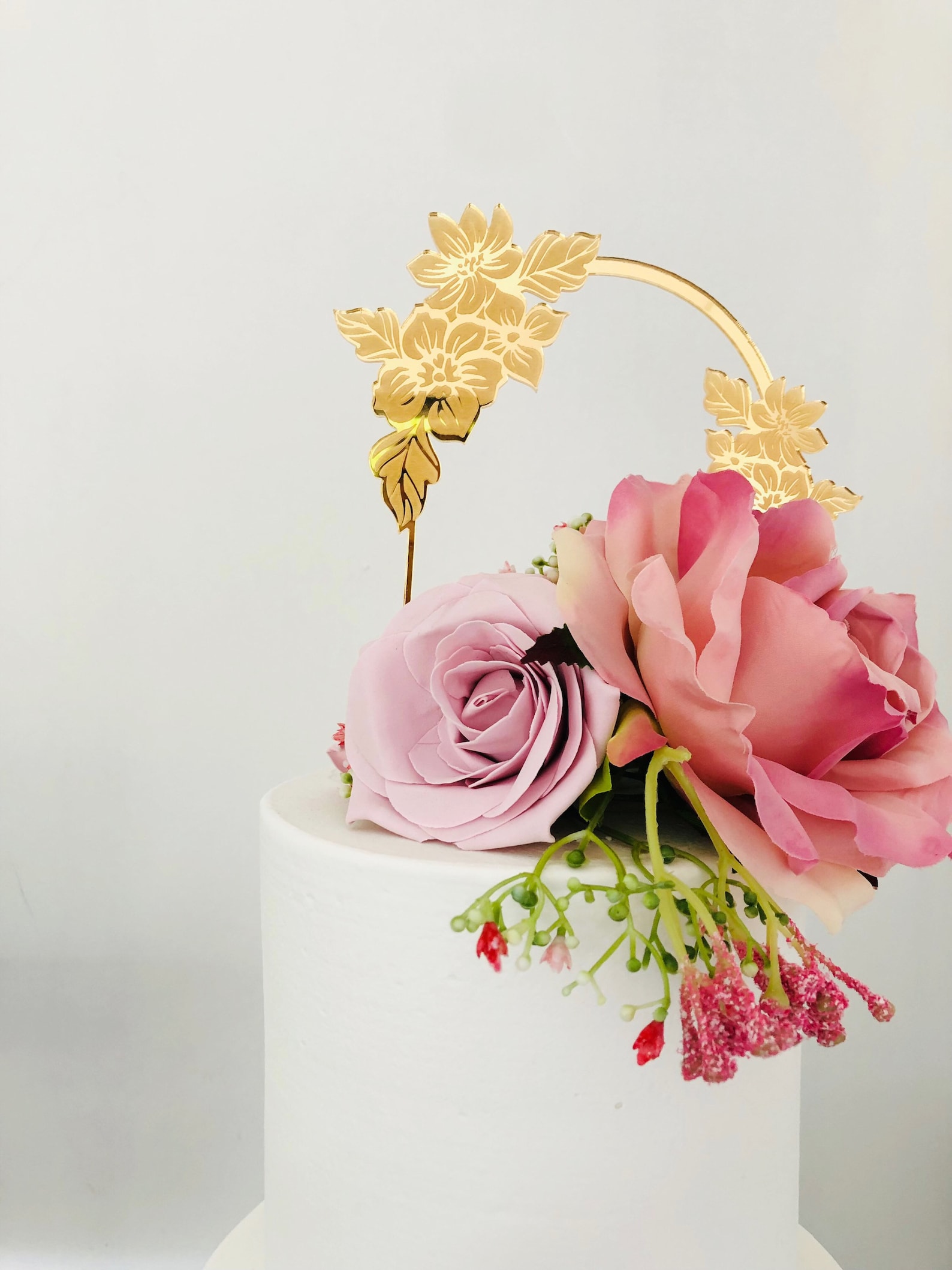 Acrylic Wedding Cake Topper Arch Double Floral Cake Topper - Etsy UK