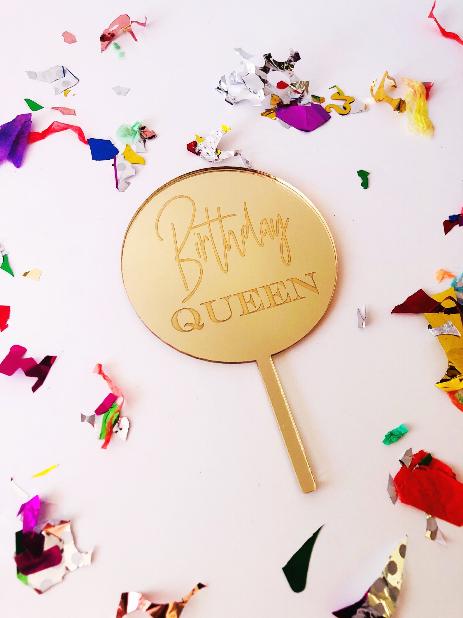 Birthday Queen Gold Mirror Acrylic Cake Topper - Etsy