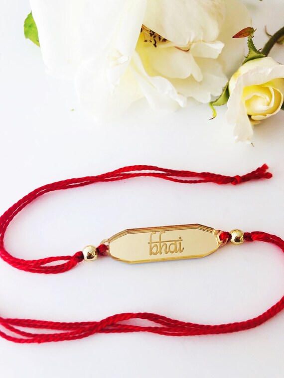 Bhai Rakhi gold rakhi name rakhi Rakhri Raksha Bhandan | Etsy