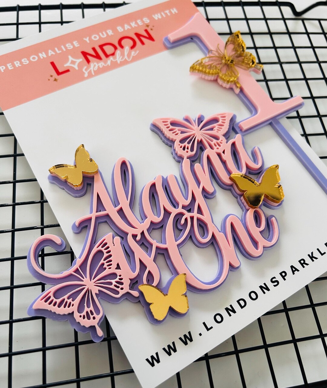 Butterfly Number Charm & Cake Topper | One Cake Topper | First Birthday ...