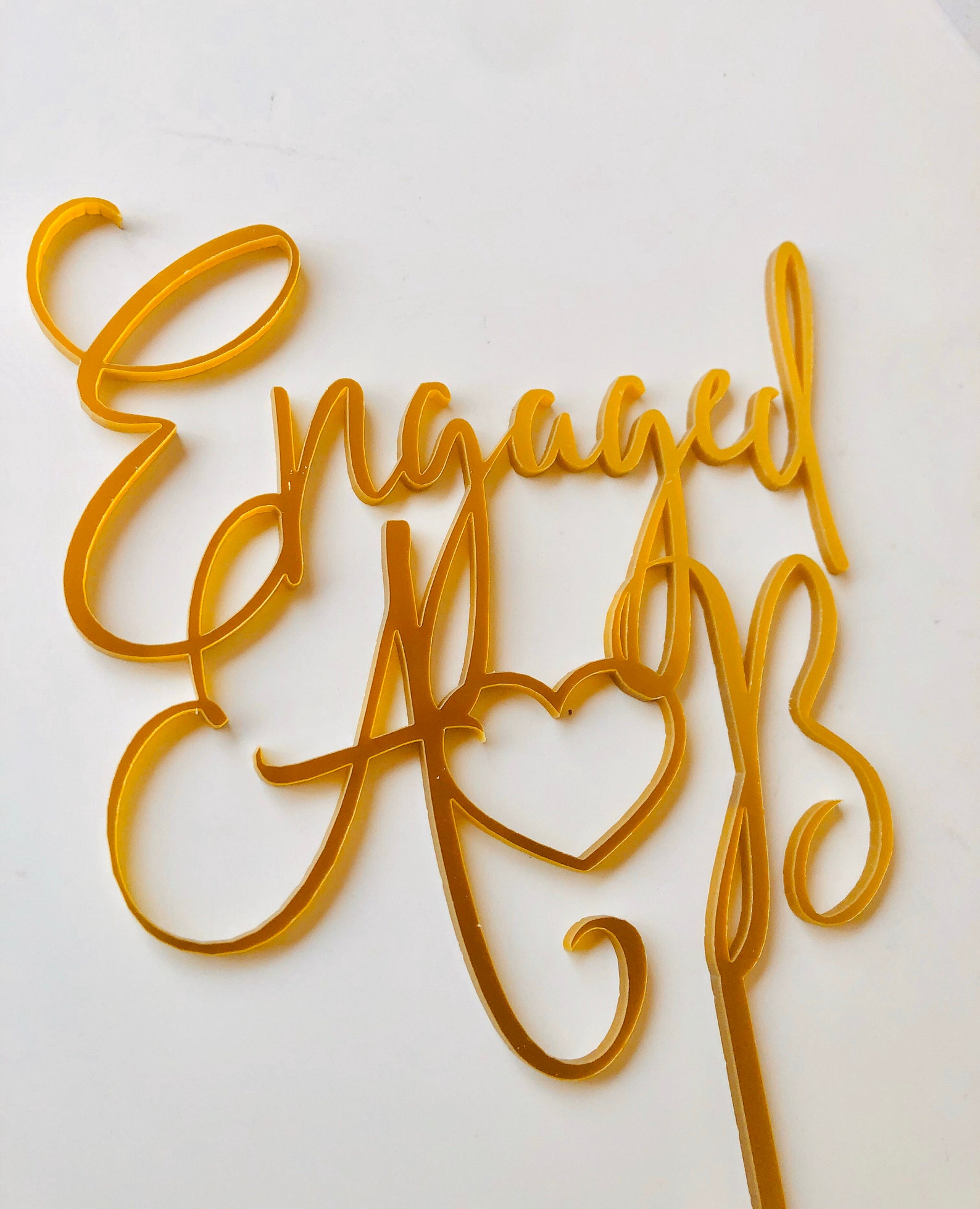 Engaged Cake Topper Personalised Engagement Topper Name Cake - Etsy UK