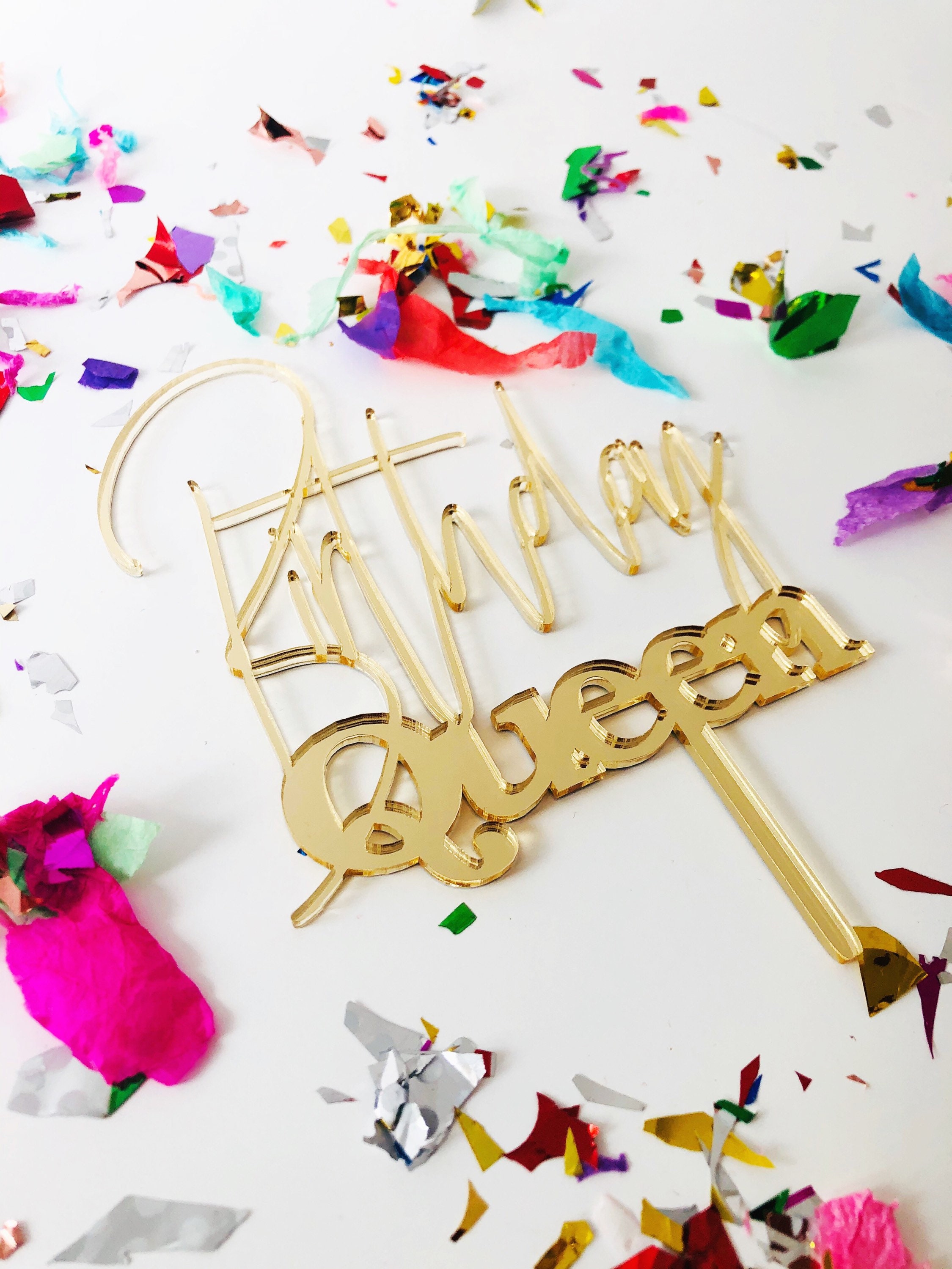 Birthday Cake Topperbirthday Queen Cake Topper Birthday Cake - Etsy