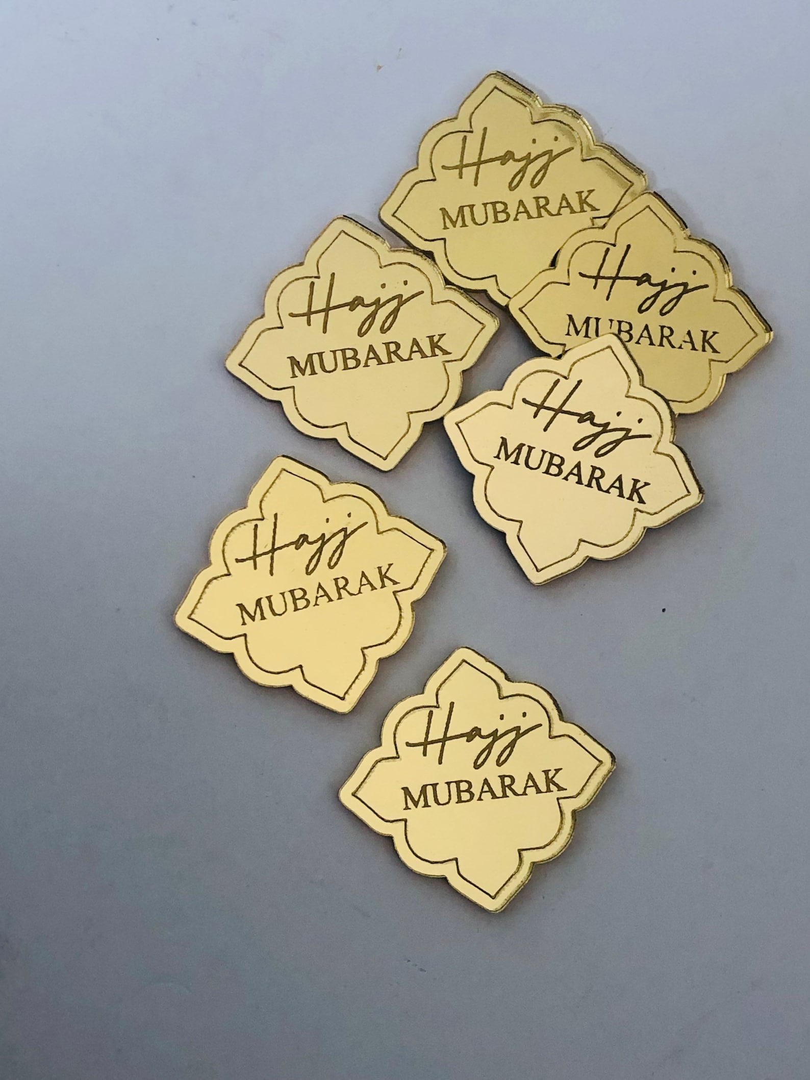 Hajj Mubarak Cake Charm: Engraved Mirror Acrylic Gift Tag - Etsy