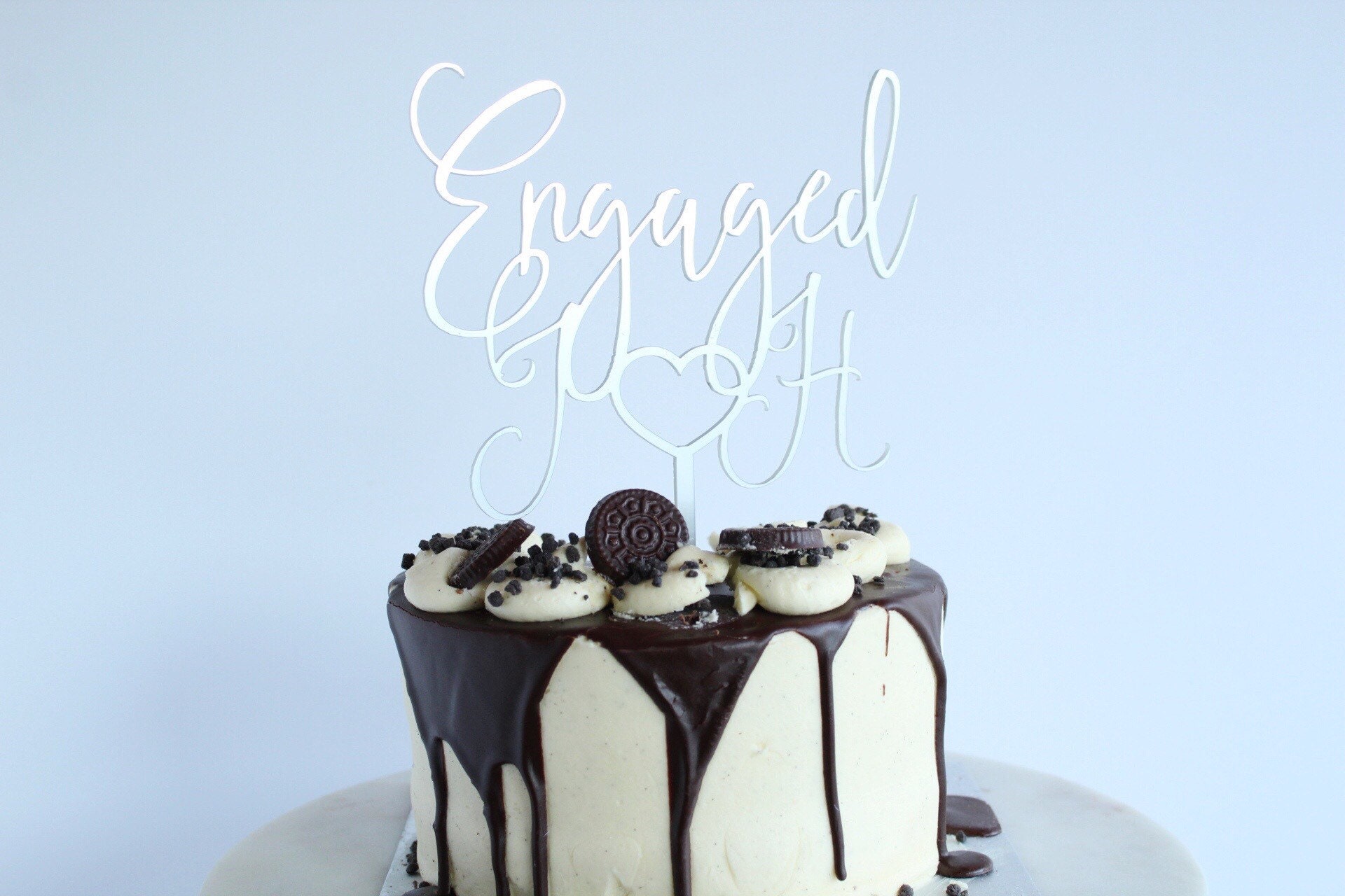 Engaged Cake Topper Personalised Engagement Topper Name Cake - Etsy