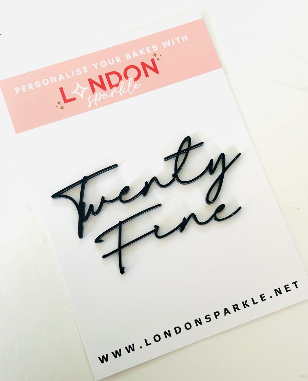 Twenty Fine | Acrylic Cake Topper |acrylic Cake Charm | Custom Acrylic Charm | Personalised ...