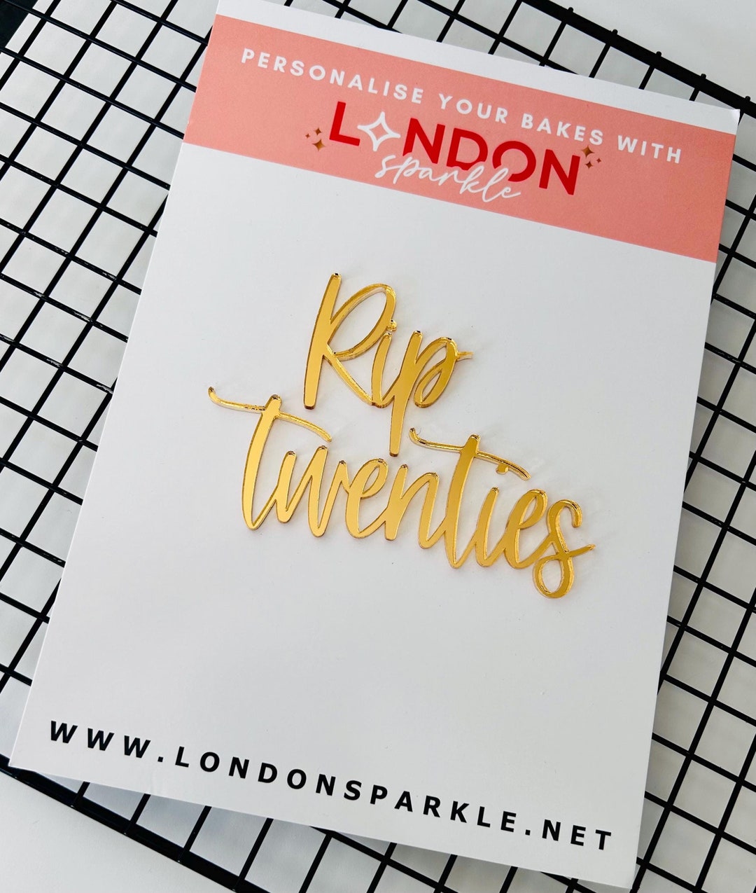 Acrylic Cake Charm | Rip Twenties Acrylic Charm | Personalised Charm ...