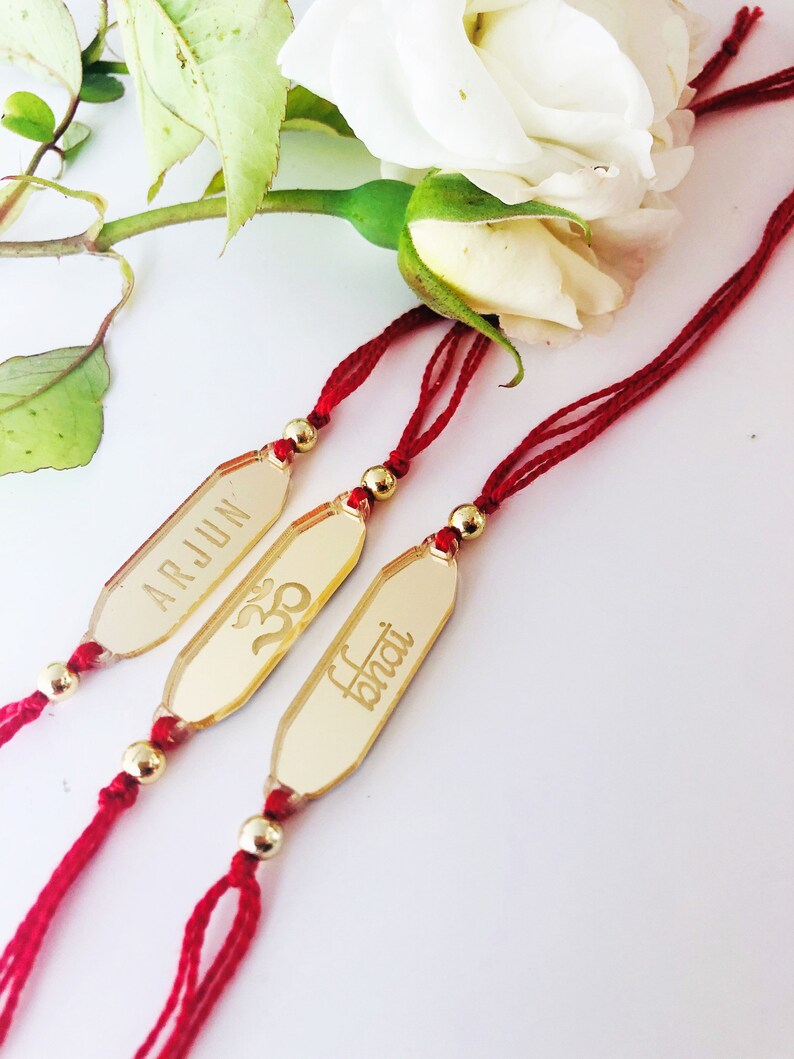 Bhai Rakhi Gold Rakhi Name Rakhi Rakhri Raksha Bhandan - Etsy