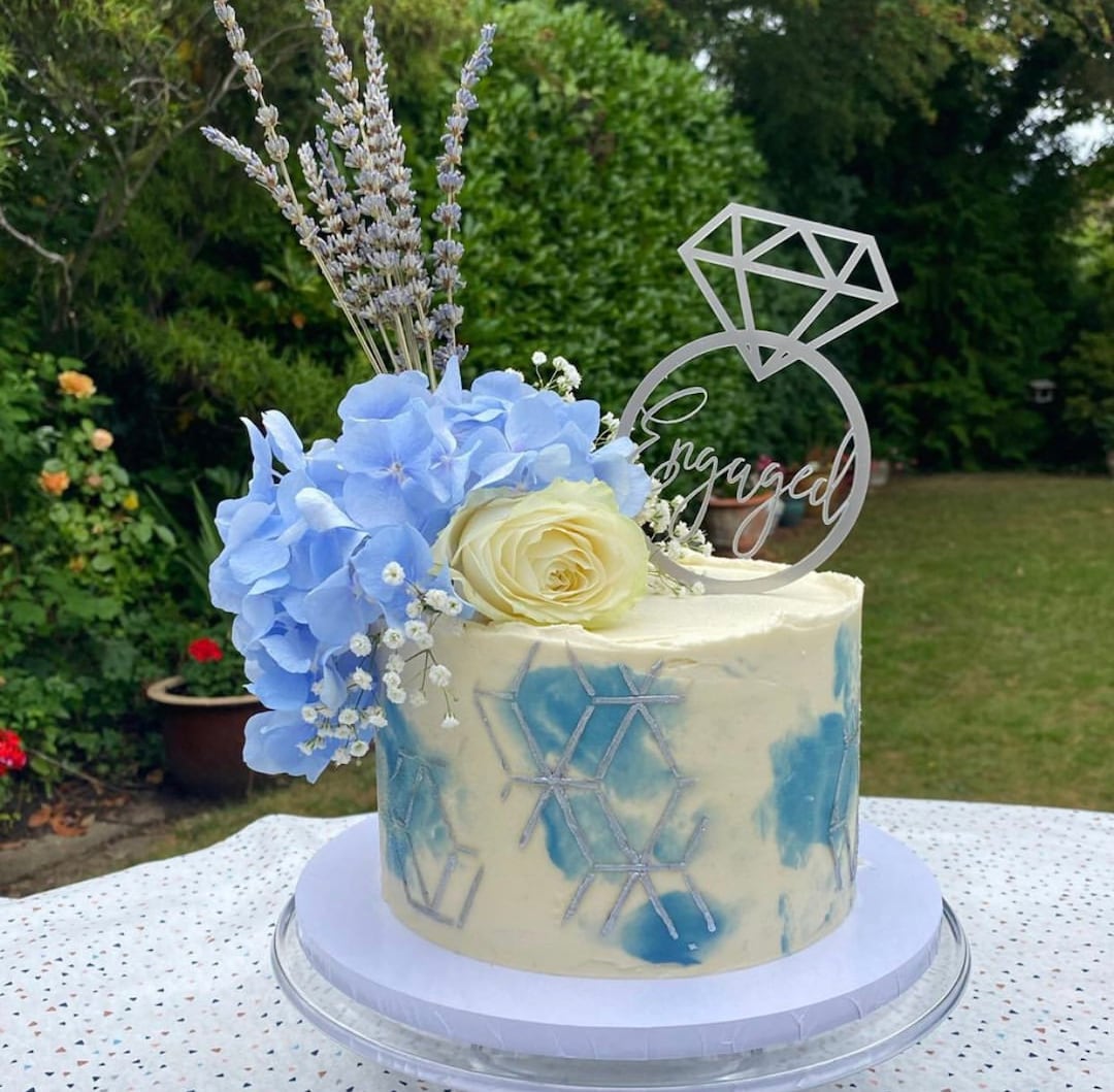 Engaged Cake Topper, Engaged Ring Topper Wedding Cake Topper ...