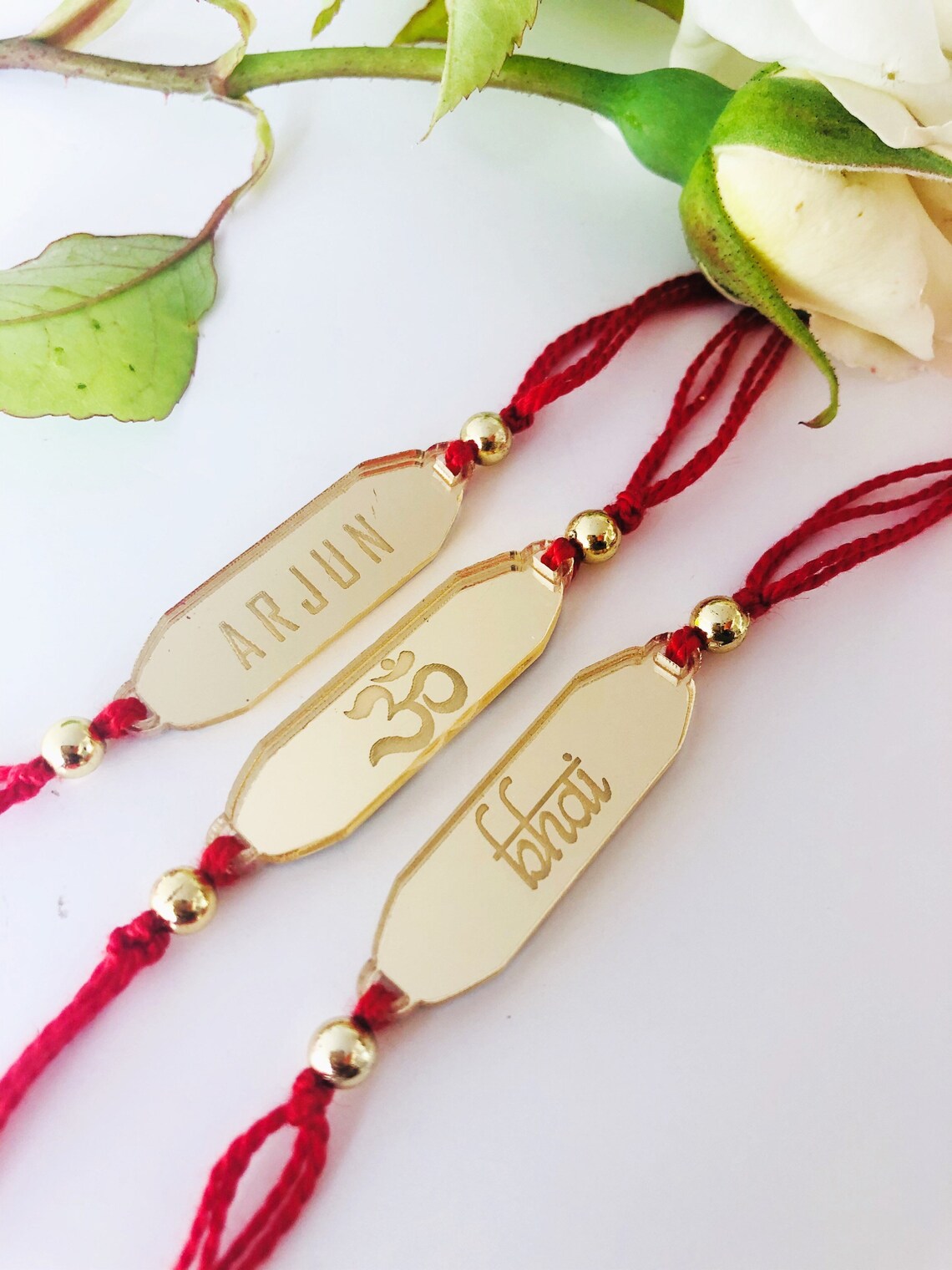 Personalised Rakhi gold rakhi name rakhi Rakhri Raksha | Etsy