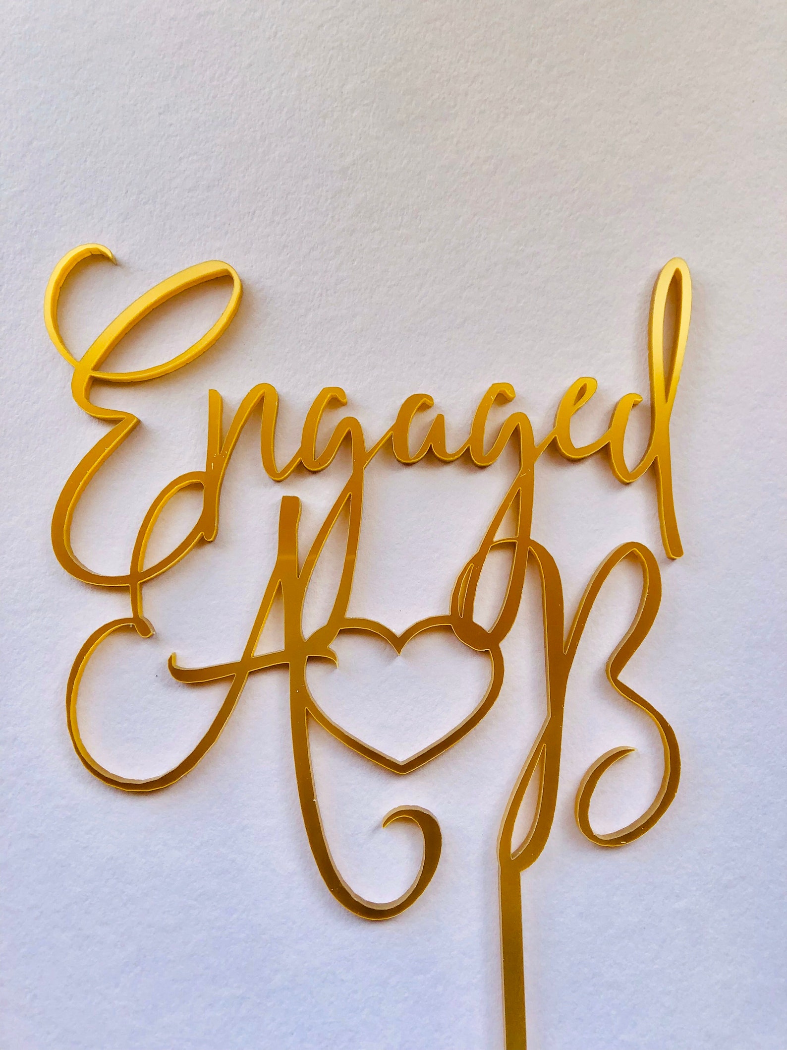 Engaged Cake Topper Personalised Engagement Topper Name Cake - Etsy