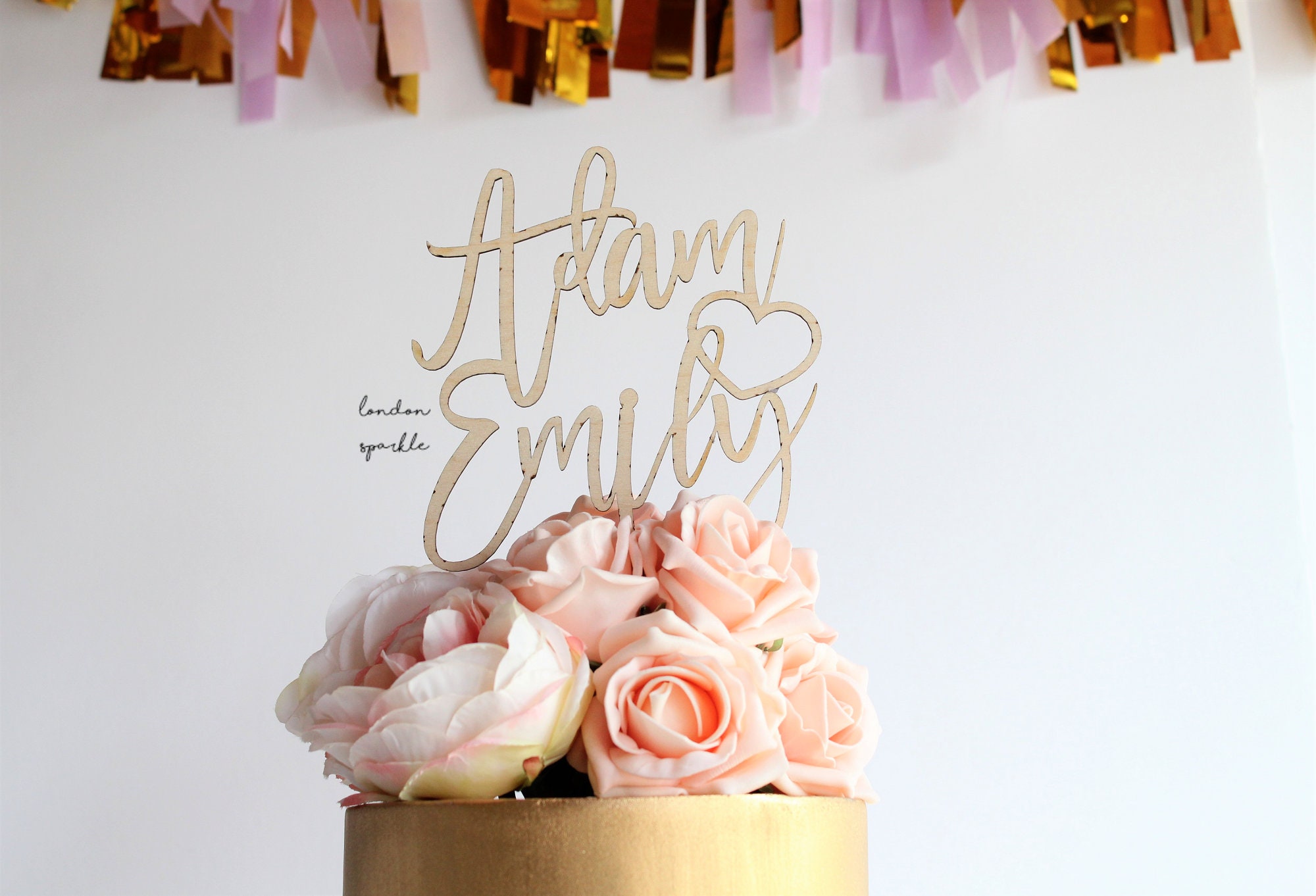 Wedding Cake Topper Name Cake Topper Engagement Cake Topper - Etsy UK