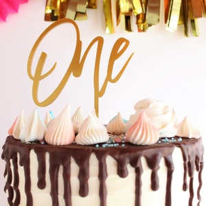 One Acrylic Cake Topper, 1 Number Cake Topper, Milestone Birthday ...