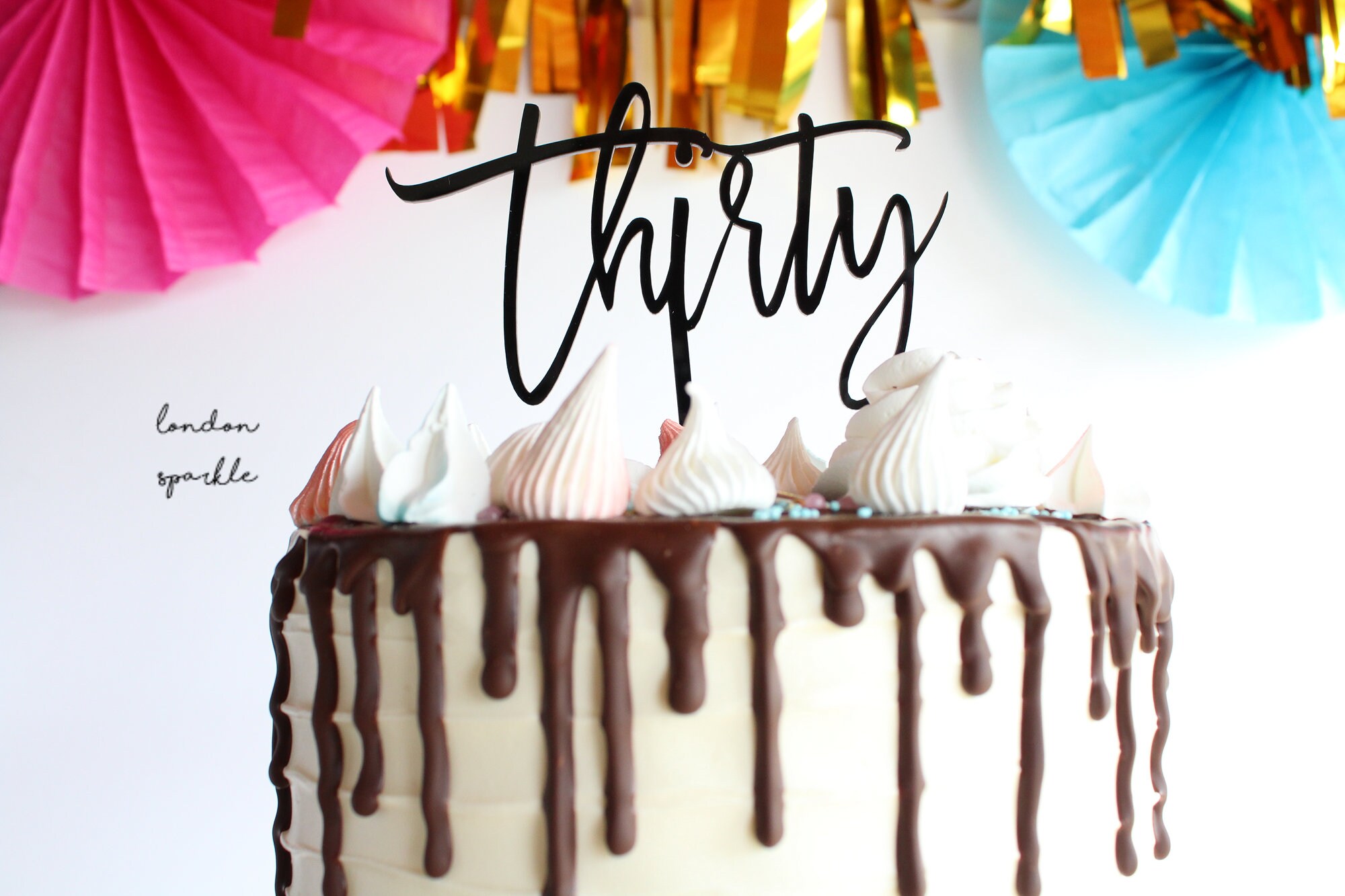 Thirty Acrylic Cake Topper 30 Number Cake Topper Milestone - Etsy