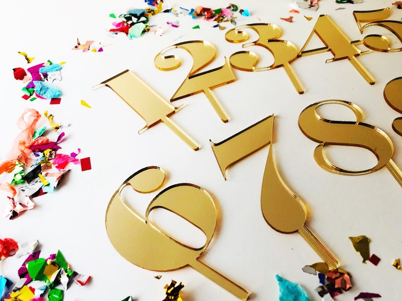 Number Cake Toppers Acrylic Cake Topper Single Numbers - Etsy UK