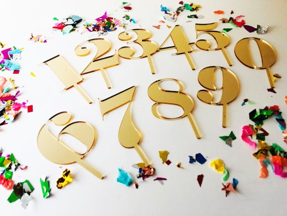 Number Cake toppers acrylic cake topper Single numbers | Etsy