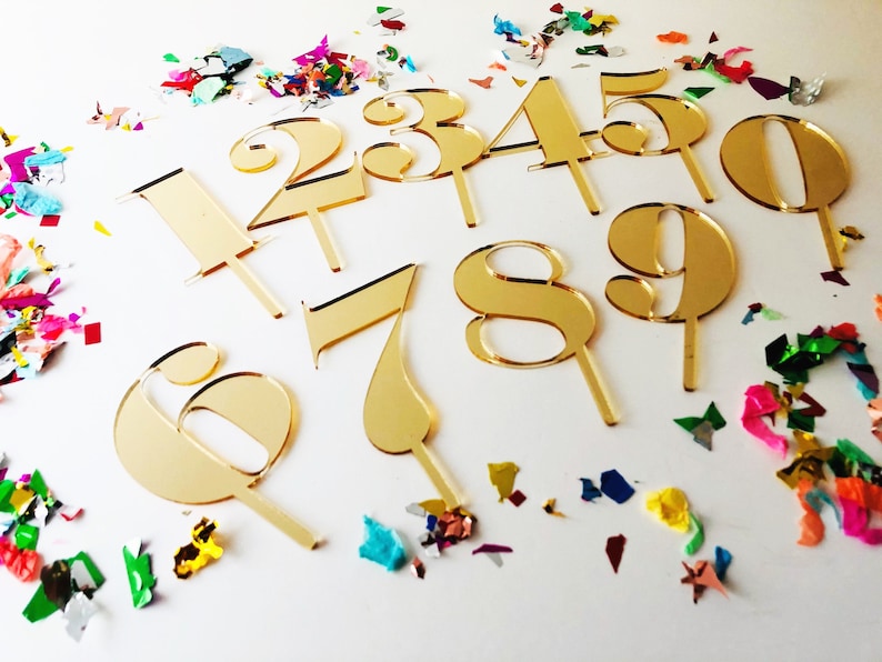 Number Cake toppers acrylic cake topper Single numbers | Etsy