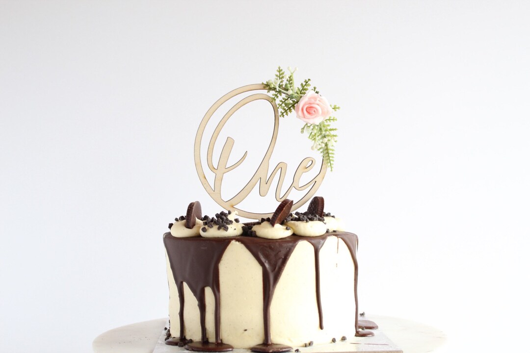 One Wood Cake Topper, 1 Number Cake Topper, Milestone Birthday ...