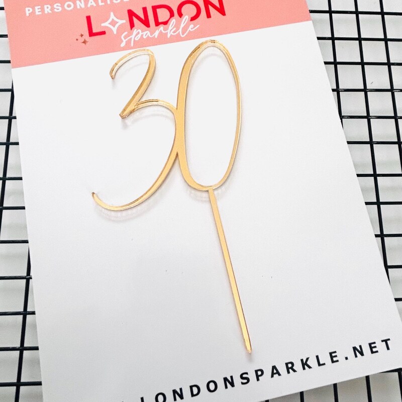 Gold Glass Cake Topper - Etsy UK