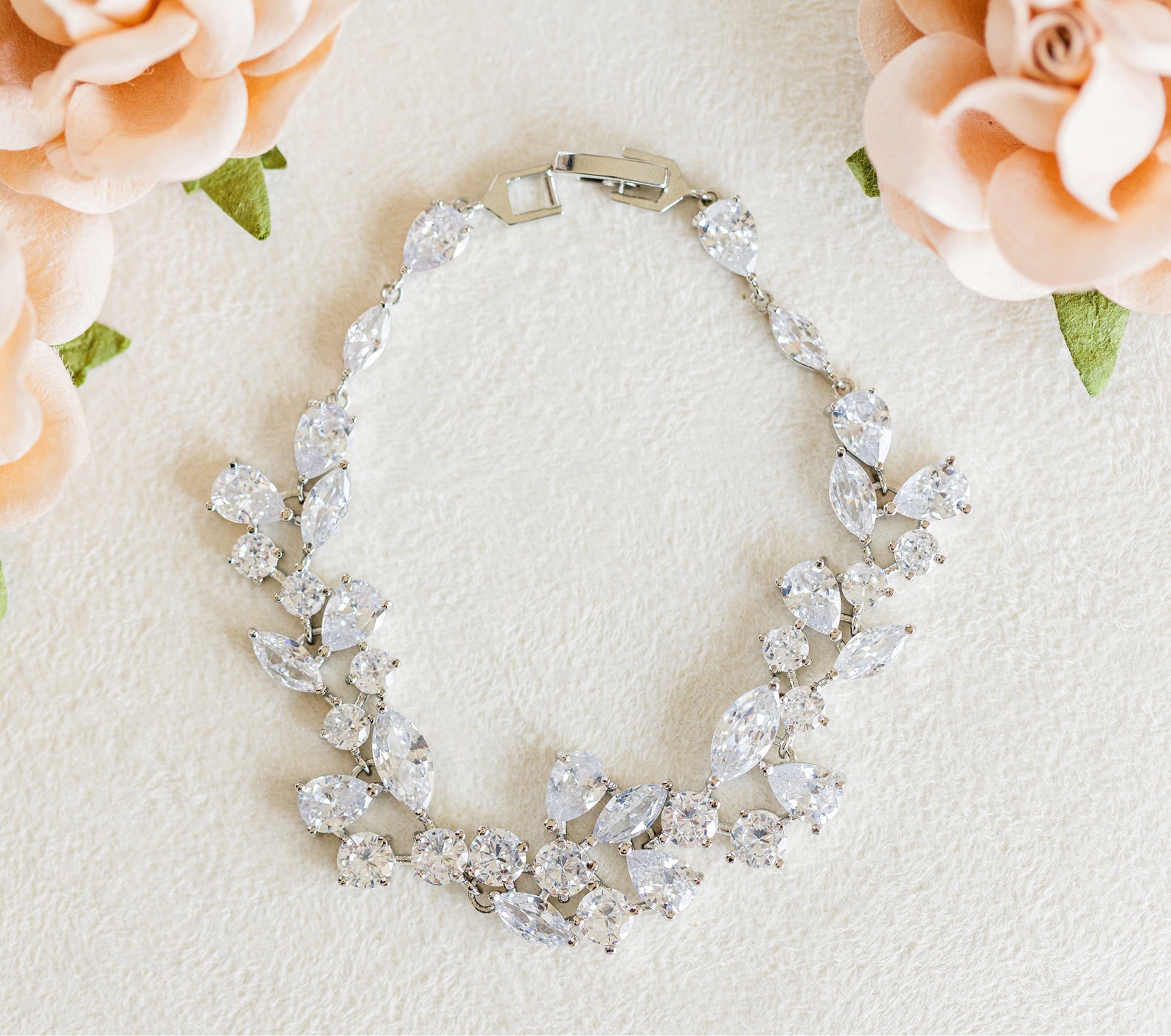 Crystal Wedding Bracelet Silver Bridal Bracelet Wedding - Etsy