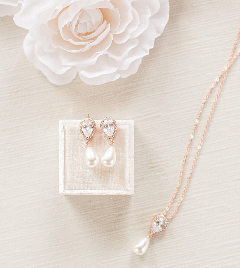 Pearl Wedding Jewelry Pearl Bridal Jewelry Set Pearl - Etsy