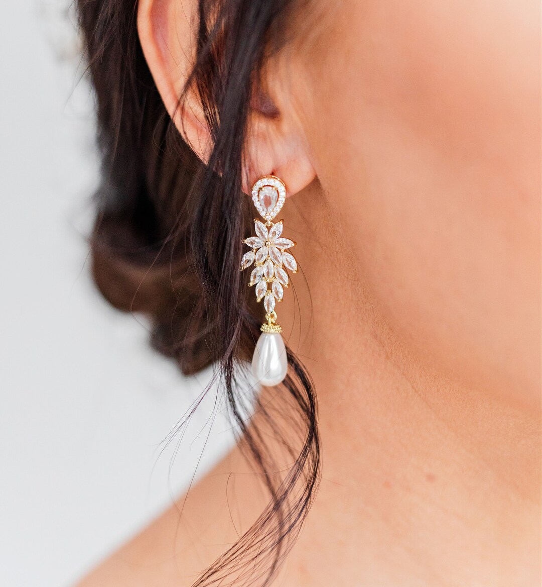 Pearl Drop Bridal Earrings Pearl Wedding Earrings for Brides, Pearl ...