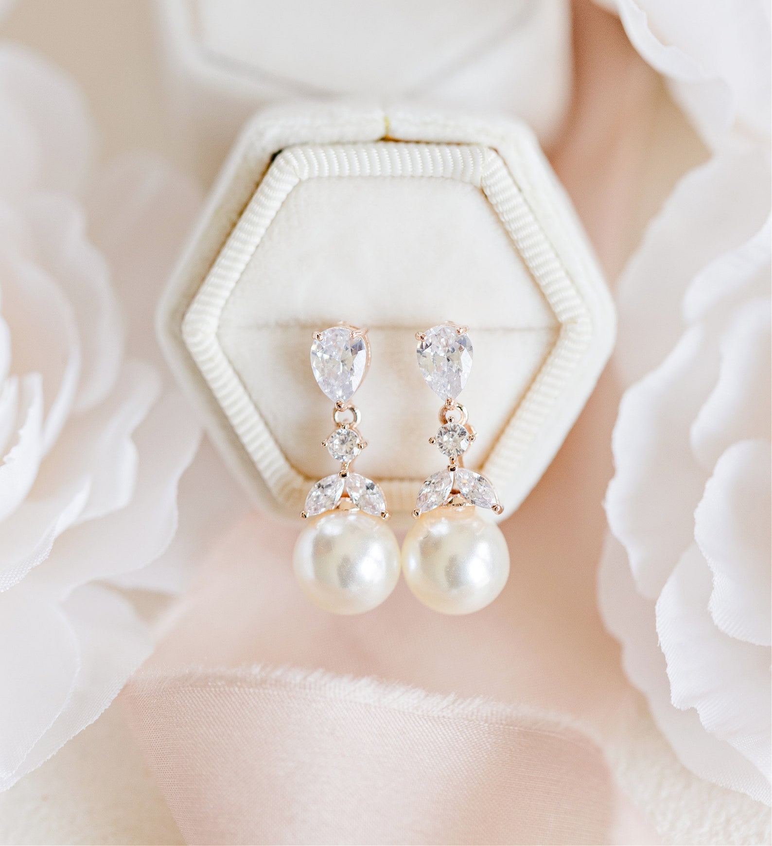 Bridesmaid Earrings Pearl Drop Bridal Earrings Pearl Stud Wedding ...