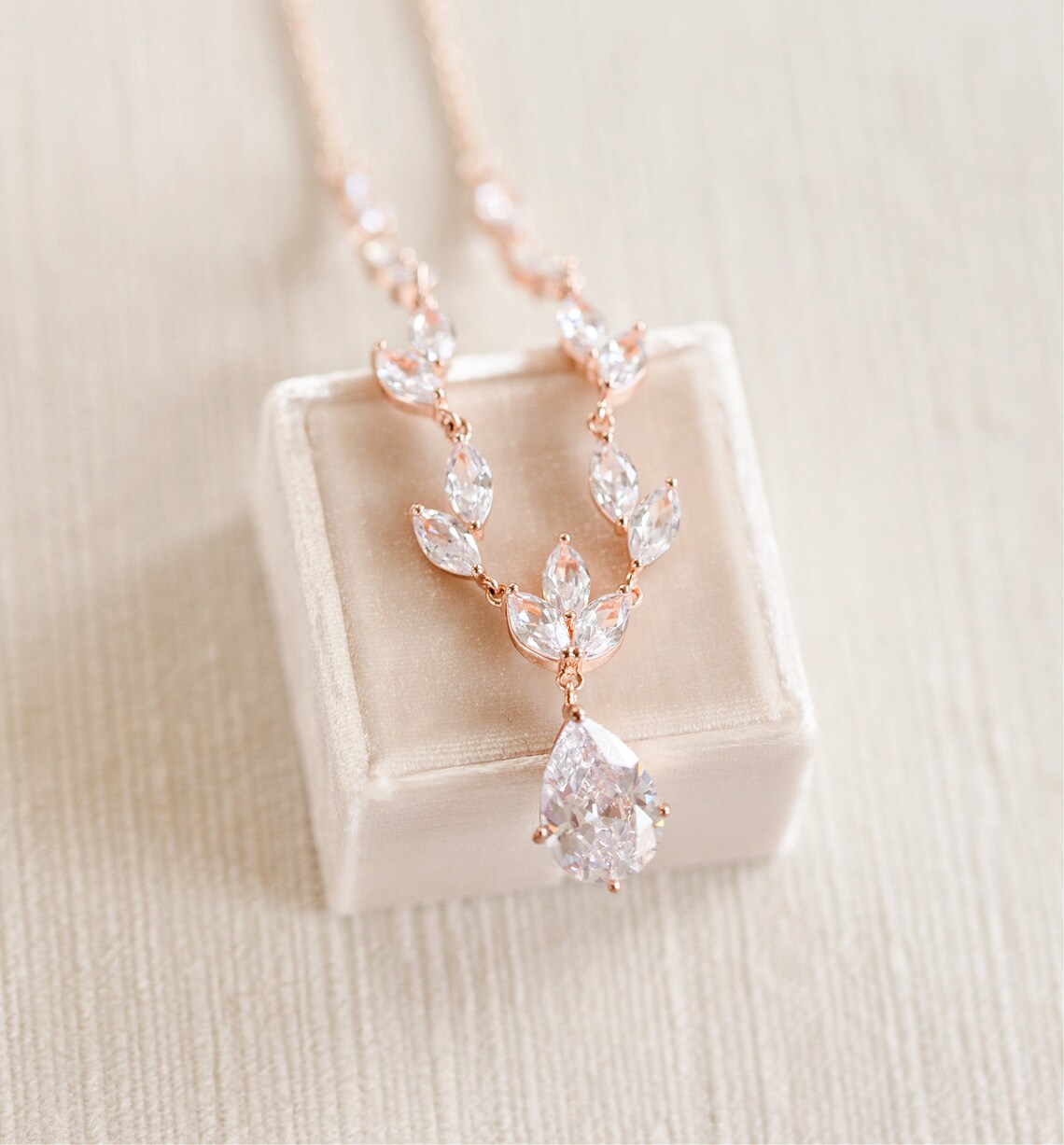 Wedding Jewelry Set Rose Gold Bridal Jewelry Set Wedding - Etsy