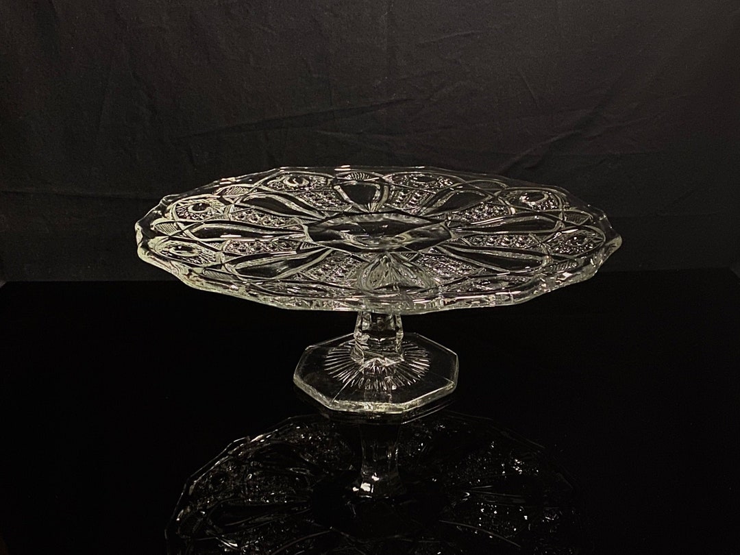 Vintage Glass Cake Stand - Etsy