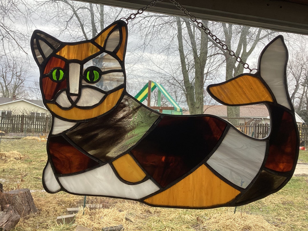 Cat Fish Purrmaid Stained Glass Panel - Etsy