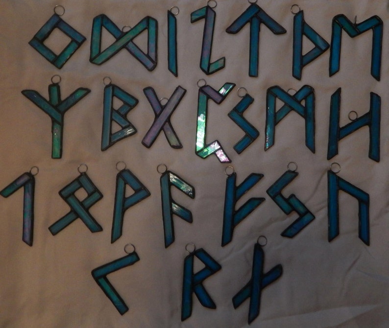 Stained Glass Rune Ornaments Set - Etsy