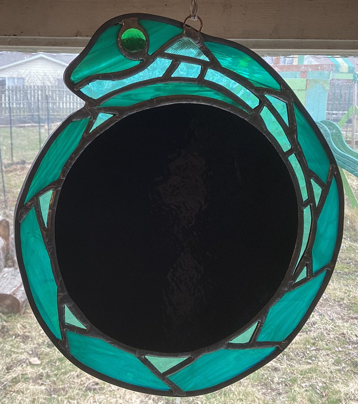 Serpent Snake Stained Glass Black Scrying Mirror - Etsy
