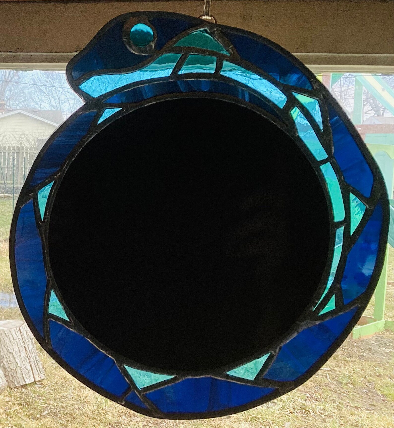 Serpent Snake Stained Glass Black Scrying Mirror - Etsy