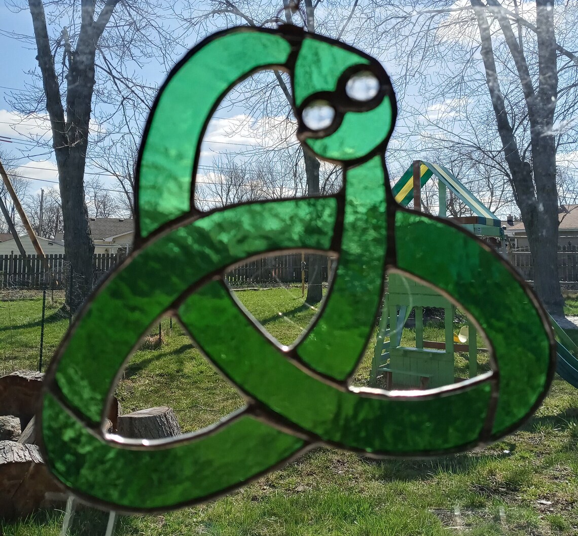 Triquetra Snake Stained Glass Suncatcher - Etsy