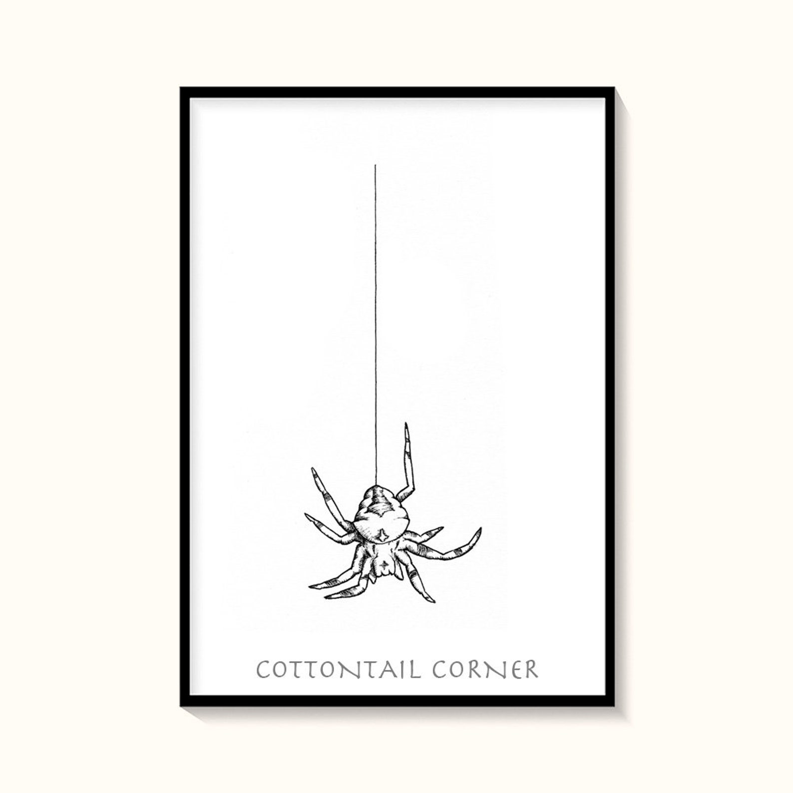Dangling Spider Drawing, Pen and Ink, Hand Drawing, Instant Download ...